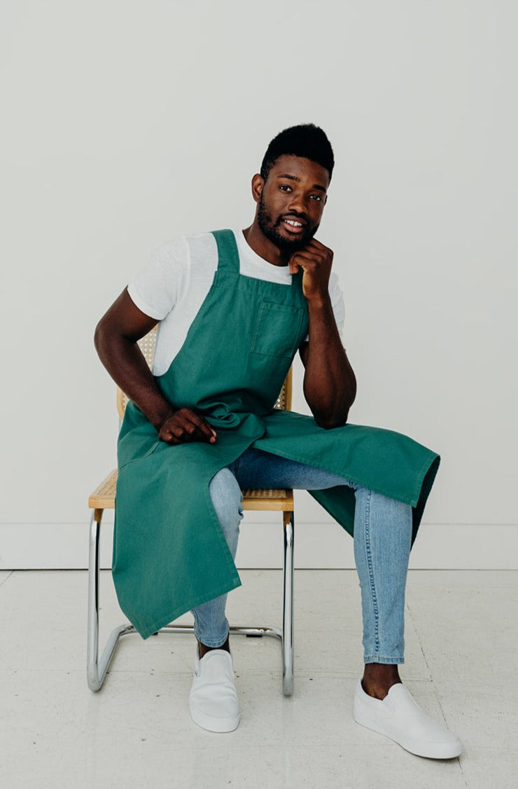 split leg apron linen