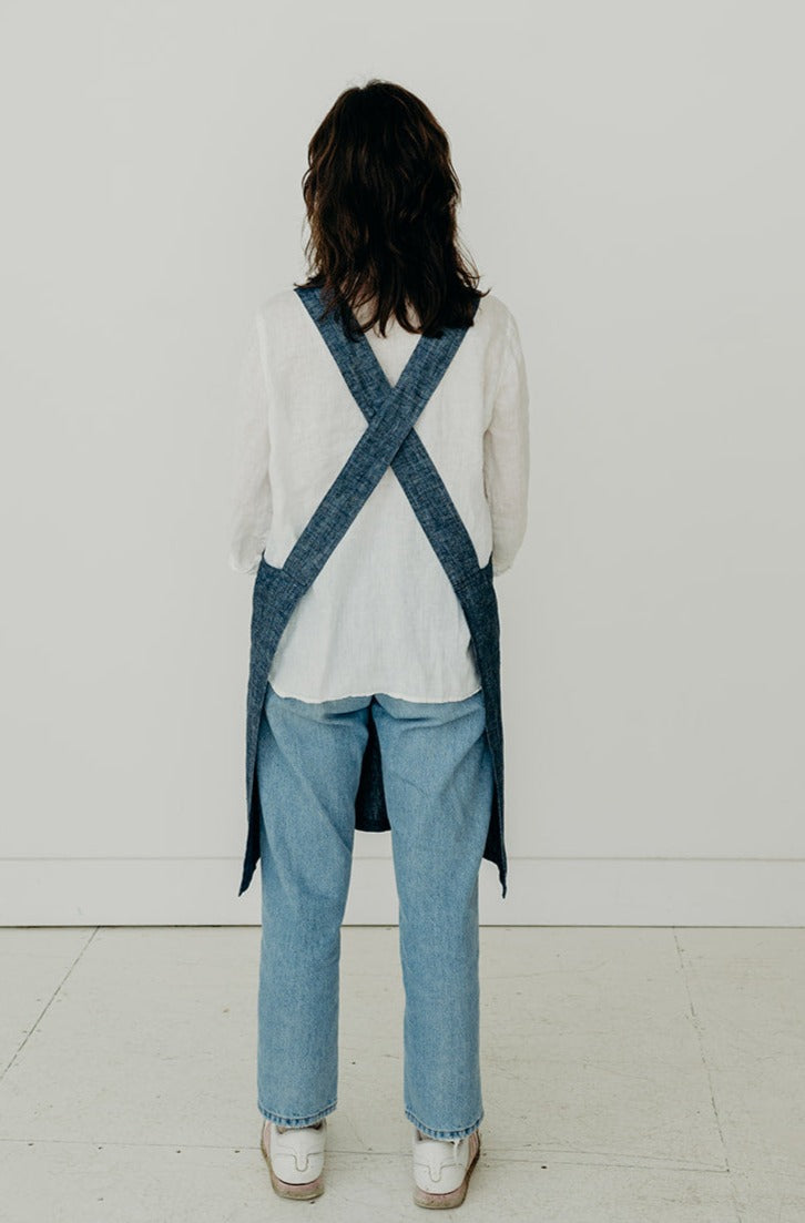 Cross Back Aprons | Shop Linen Cross Back Apron with Pockets - Portland ...